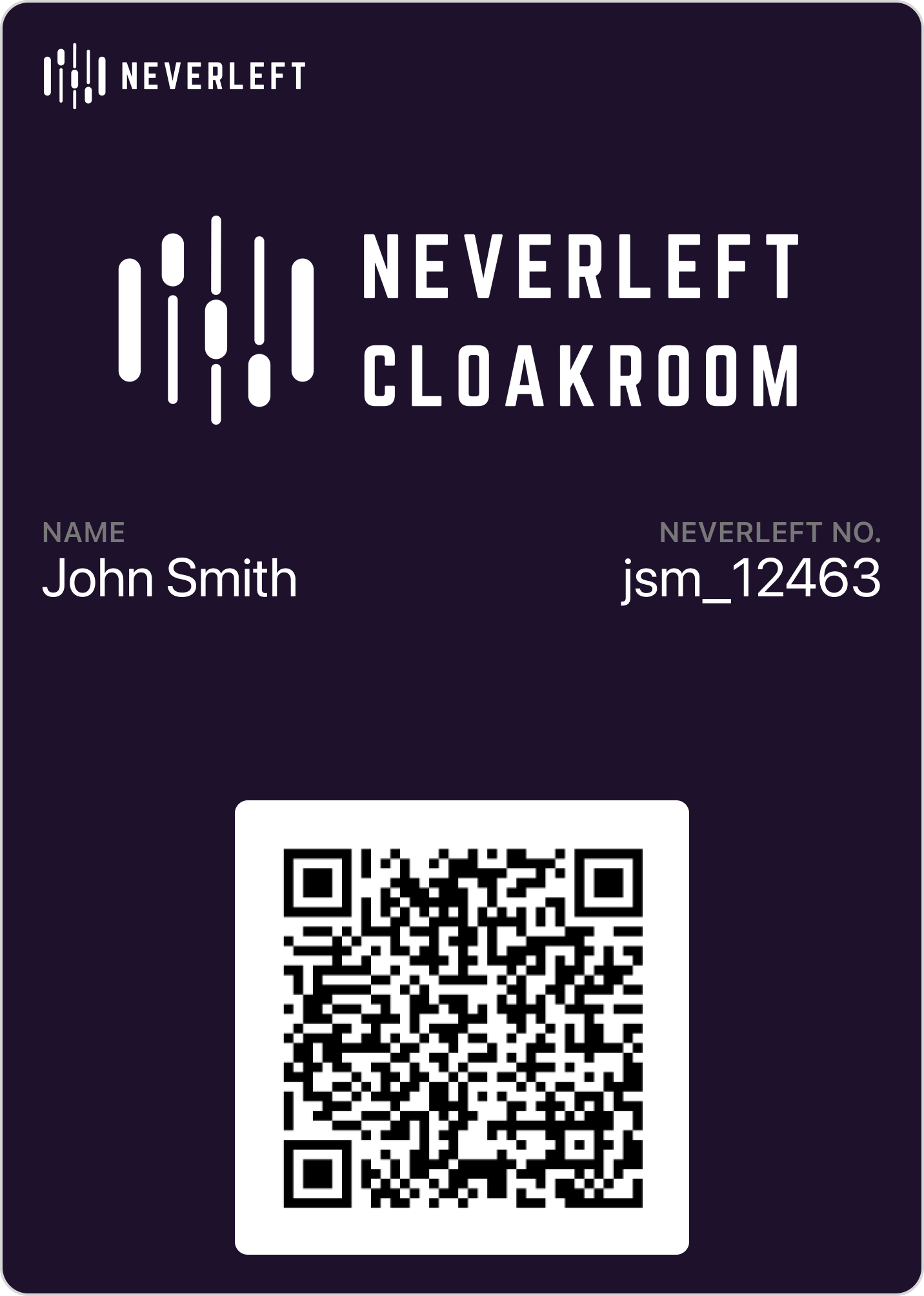 Digital Cloakroom Tickets – Neverleft